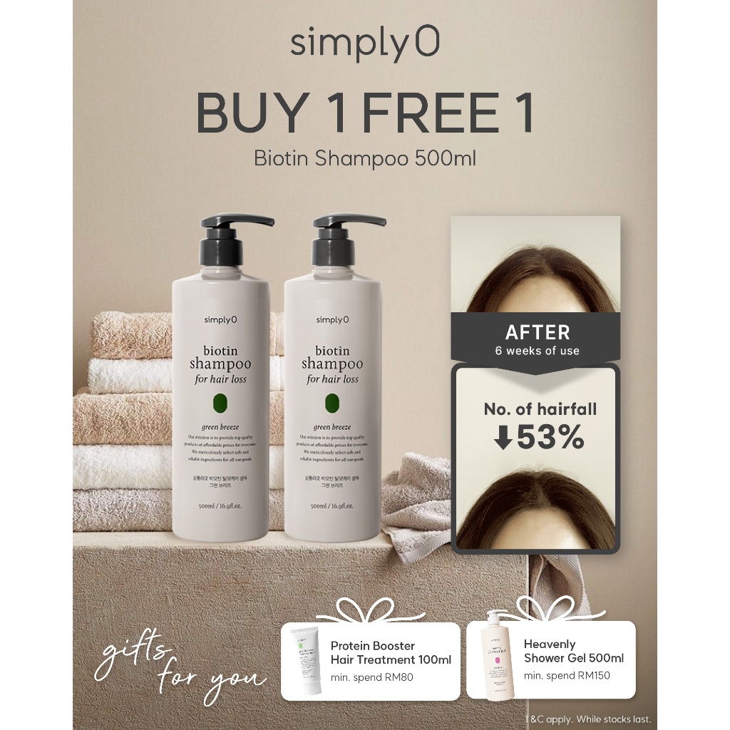 【3.3 SALES RM 99 NET !!! BUY 1 FREE 1】SimplyO Biotin Shampoo For Hair ...