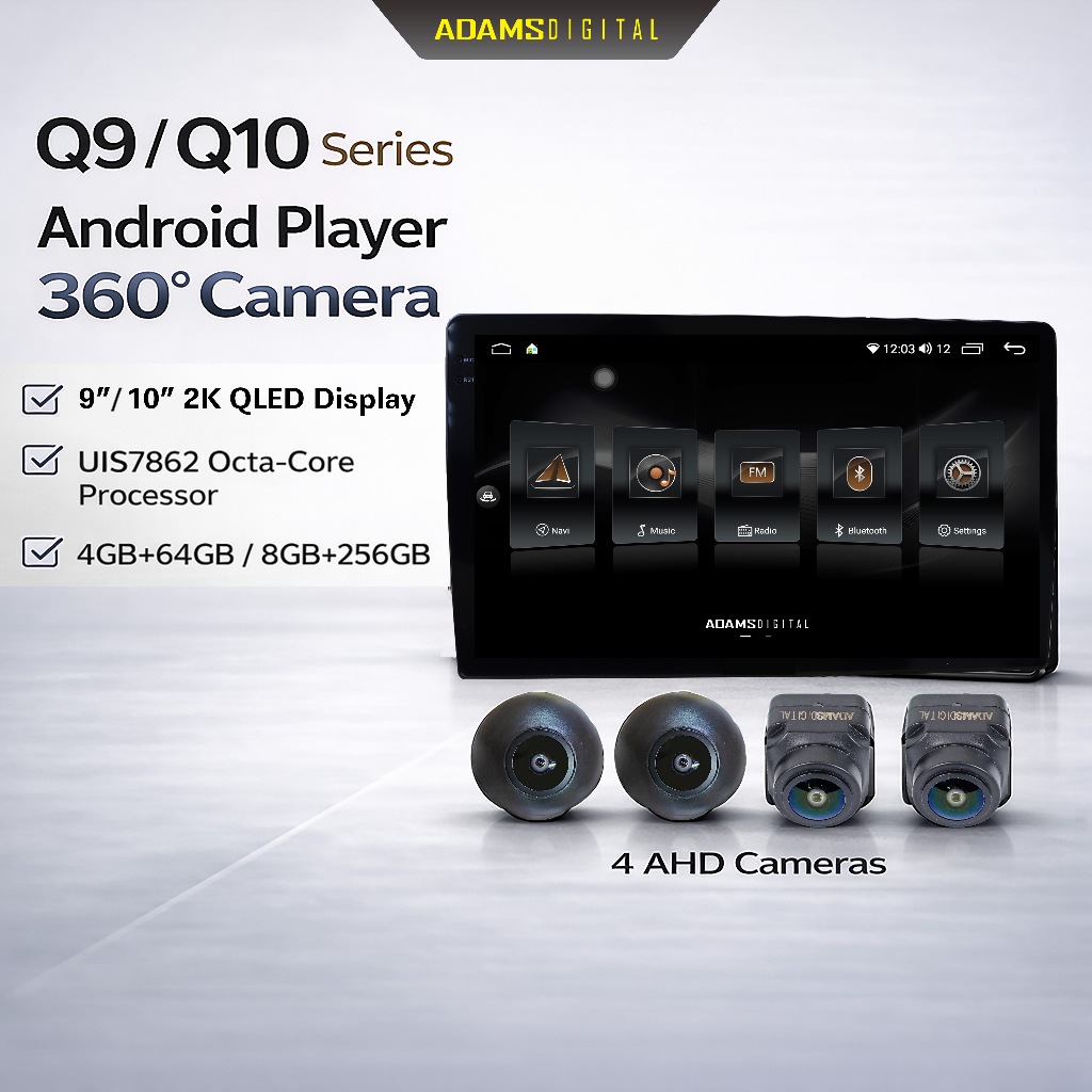 Adams Digital 2K 4+64GB 8+256GB Car Android Player 360 Camera System Q ...