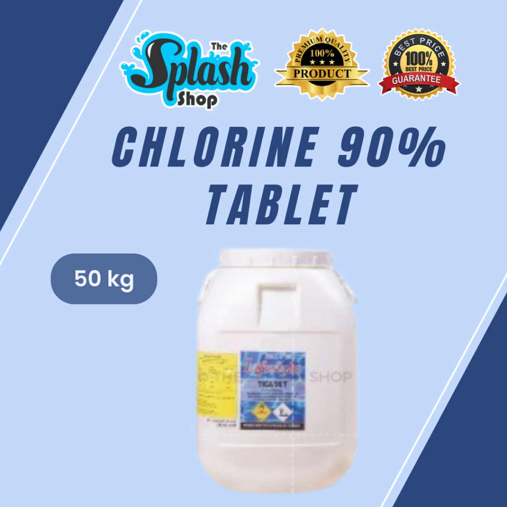 𝐒𝐏𝐋𝐀𝐒𝐇 - Swimming Pool Tablet Chlorine 90% - 50KG // Klorin Kolam ...