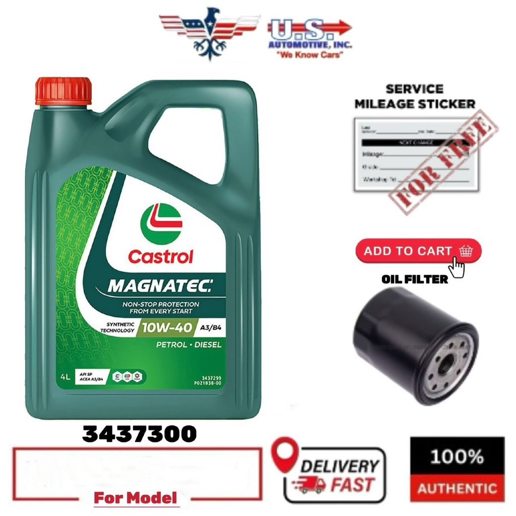 3437300 Castrol Magnatec 10W40 API SP A3/B4 Semi Synthetic Engine Oil ...