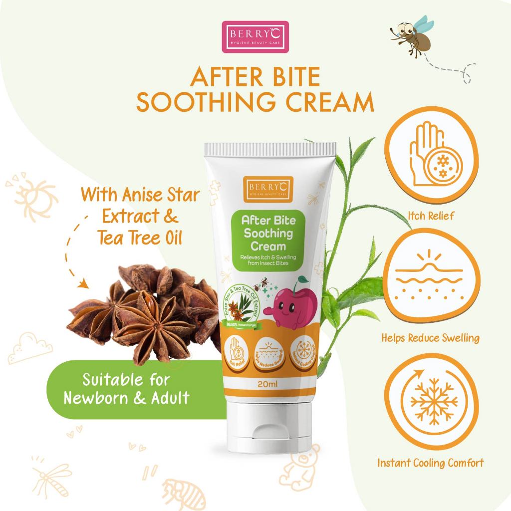 BerryC After Bite Soothing Cream (20ml) Ubat Gigit Nyamuk Kids Cooling ...