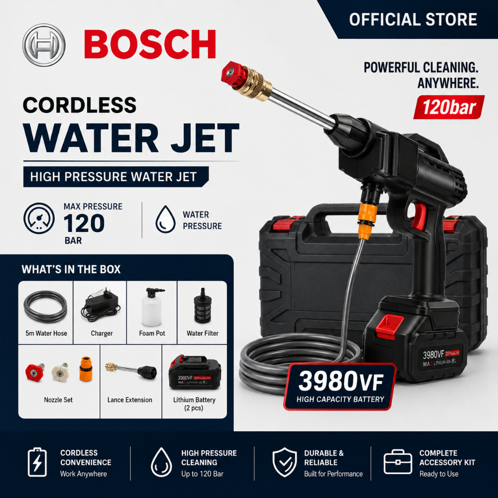 BOSCH Waterjet Cordless High Pressure Water Jet Cordless Portable Car ...