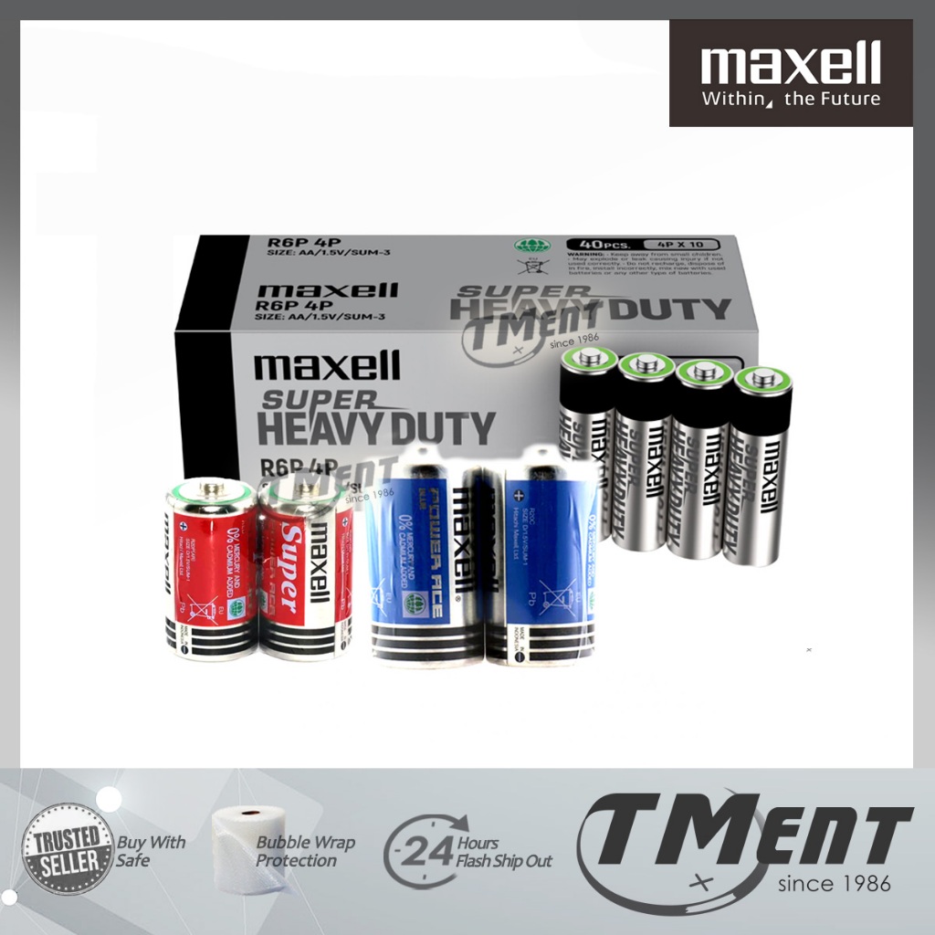 Maxell Genuine AA / AAA / C / D Dry Battery Super Power Ace Super Heavy ...