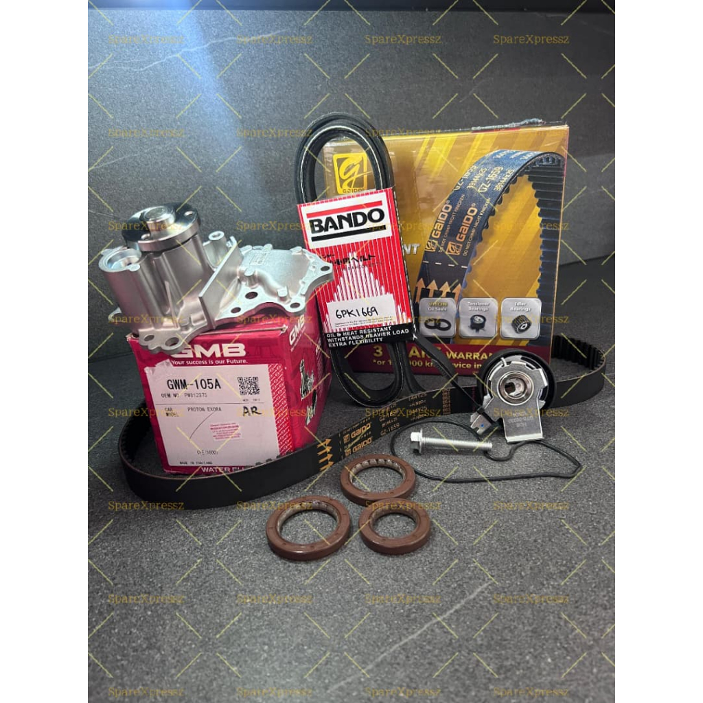 GAIDO TIMING BELT SET+WATER PUMP+ FAN BELT EXORA CFE PREVE CFE (TURBO ...