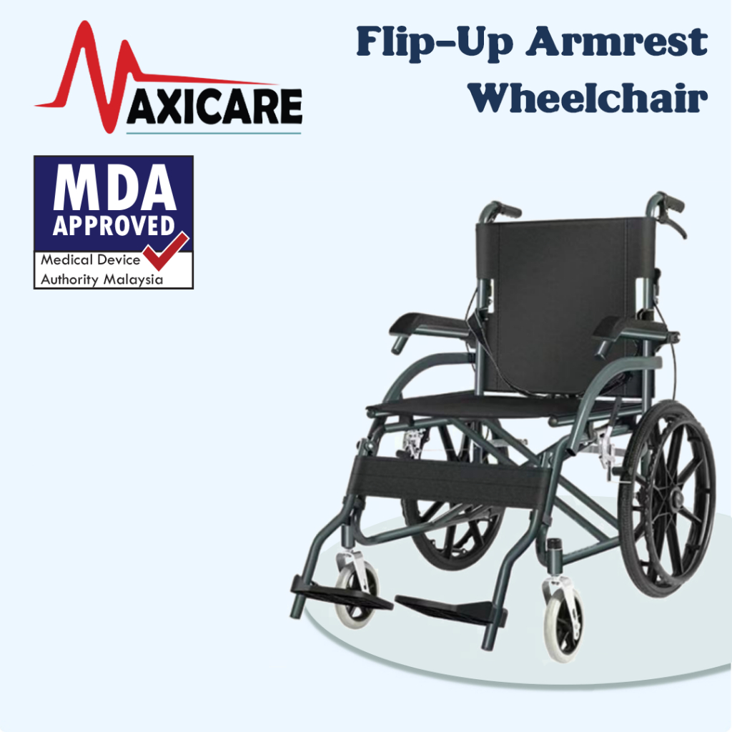 [Same Day Delivery] Flip-up Armrest Self Push Big Wheel Foldable ...