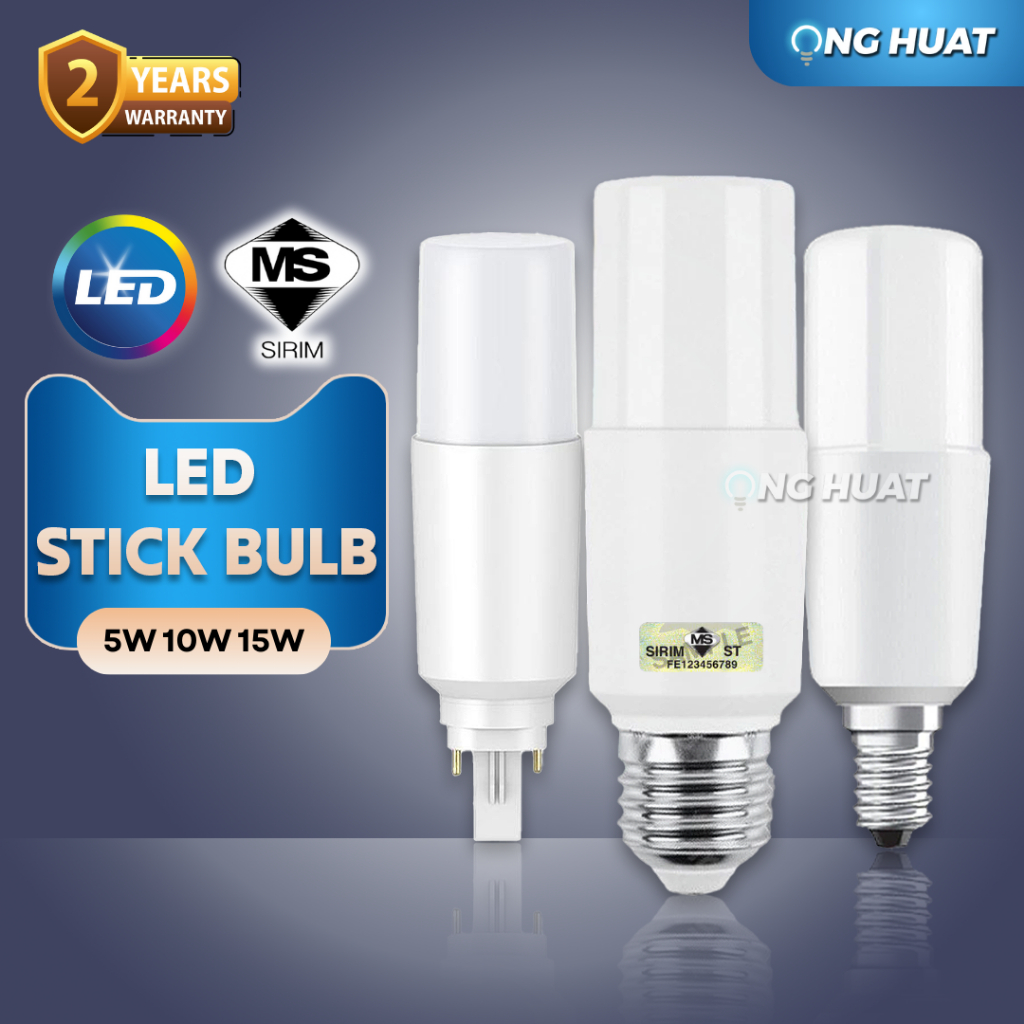 [SIRIM] LED Stick Bulb Mentol Light Bulb 5W/10W/15W (E14 / E27 / PLC ...
