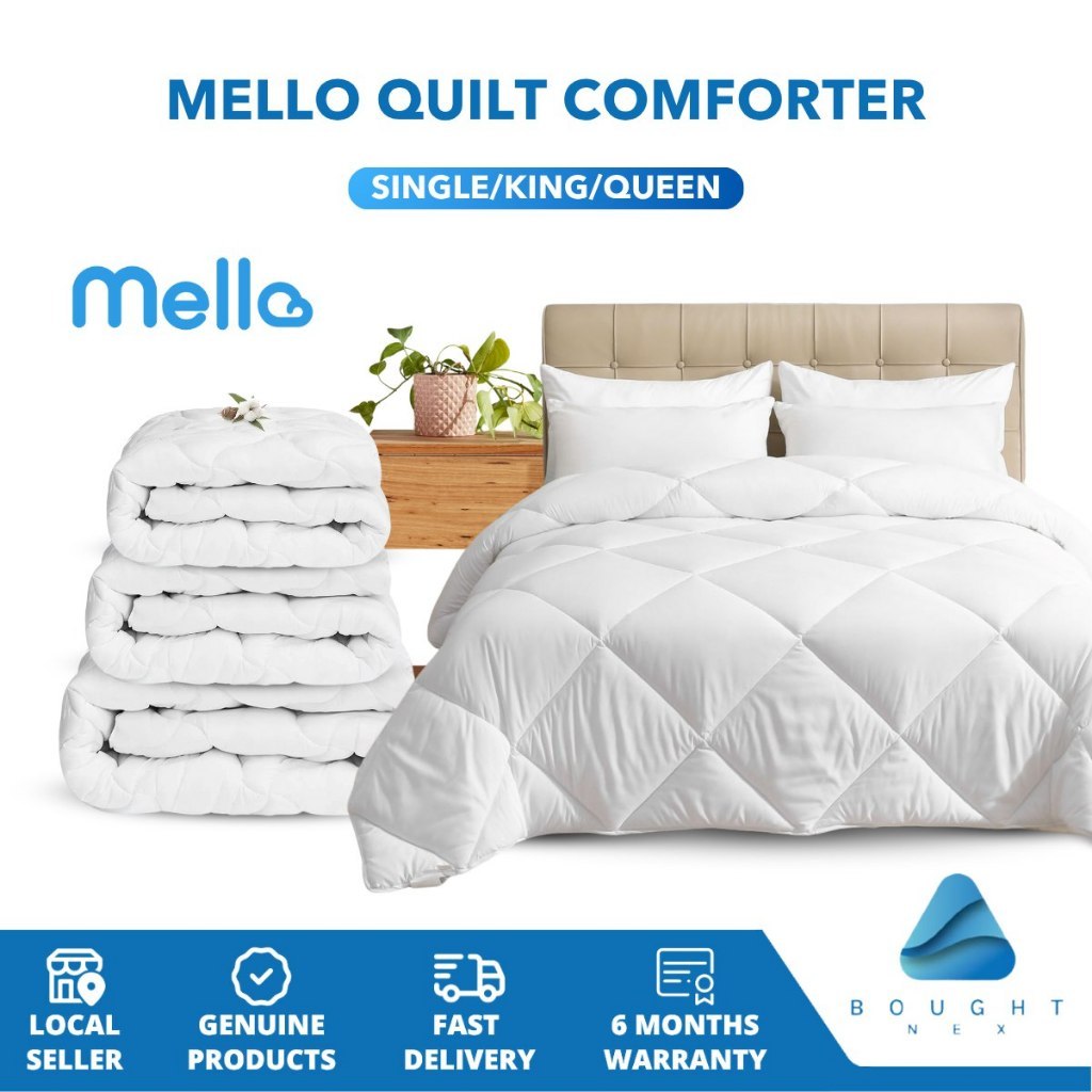 Mello Premium Quilt Comforter - Microfibre Fabric, Ultra-Soft, Wrinkle Resistant, Single to King ...