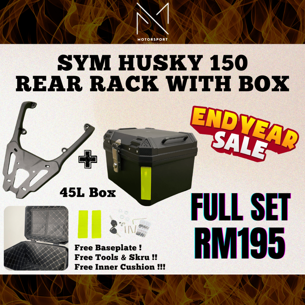 SYM Husky 150 Monorack Top Box 37L 47L 55L Bracket Rack Luggage Alien ...