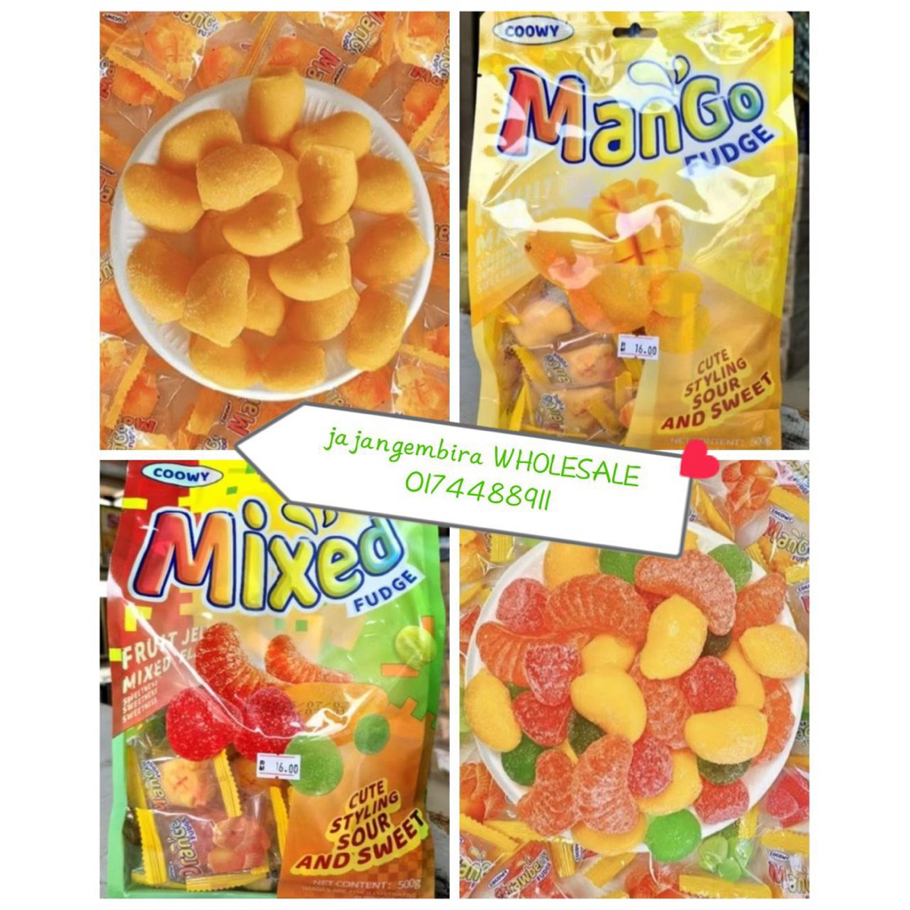 (100g/500g) *Cocowy Mixed Flavour Fudge Mango Fudge Halal Ready stock ...