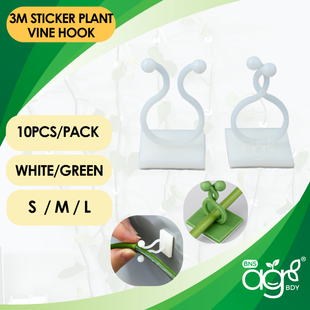 [10 PCS] AgroBuddy Cangkuk Pelekat Dinding | Plant Climbing Wall ...