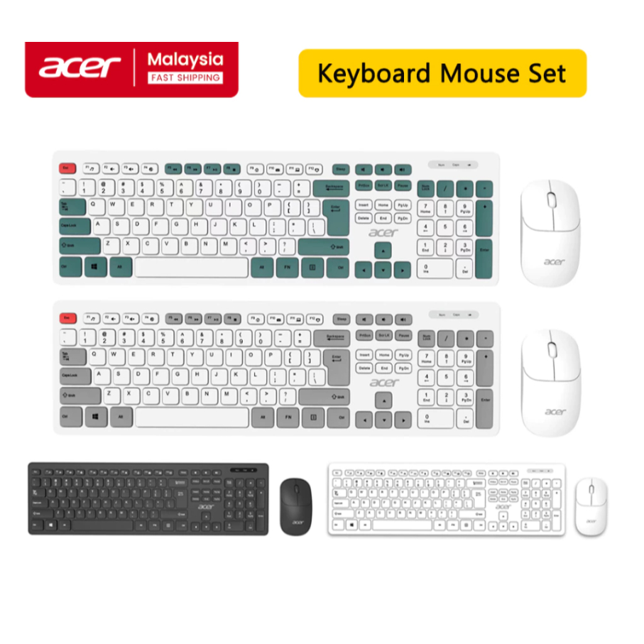 Acer OAK920 Wireless Keyboard Mouse Set 2.4G Connection Auto Sleep ...