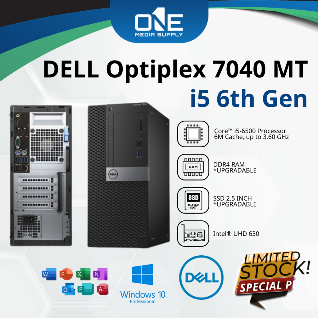 Dell Optiplex 7040 MT Desktop PC W10 Pro CPU With NEW SSD (REFURBISHED ...