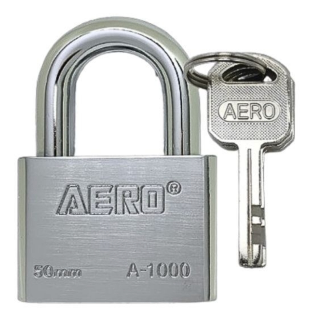 AERO A1000 Chrome Padlock | 40mm 50mm | Single or Key-Alike | Durable Security Padlock with 3 ...