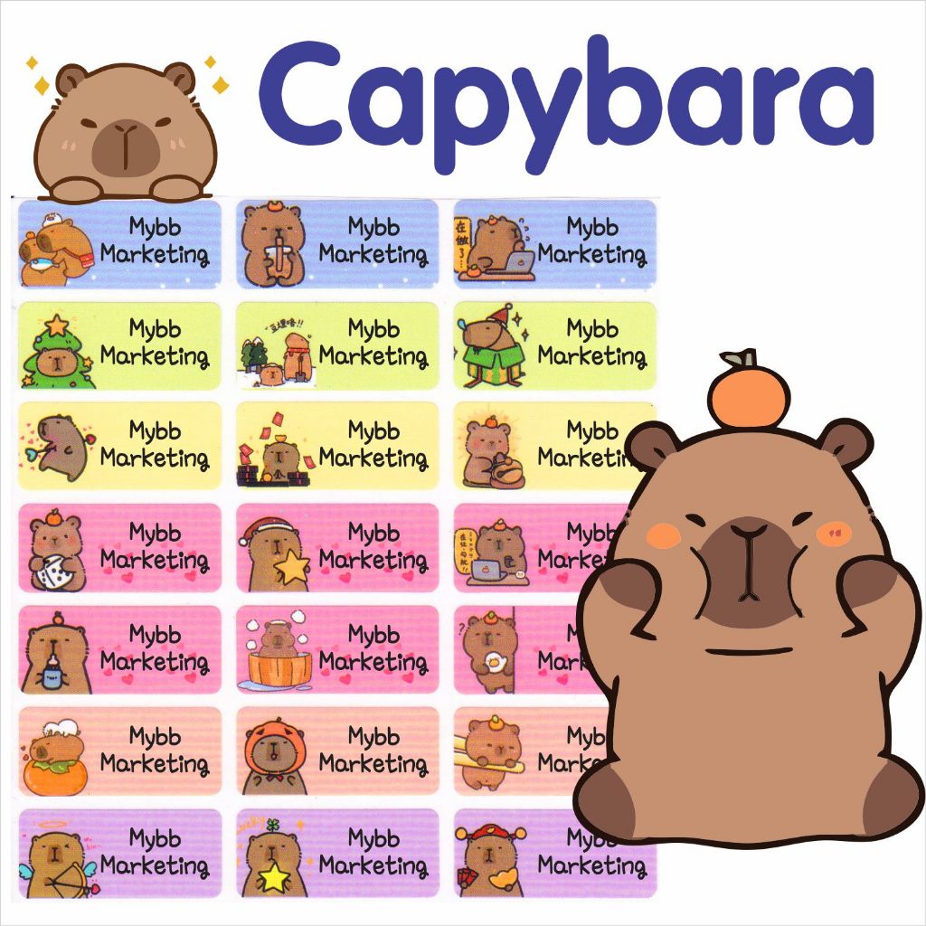 Capybara Name Sticker (waterproof) (Ready Stock) | Shopee Malaysia