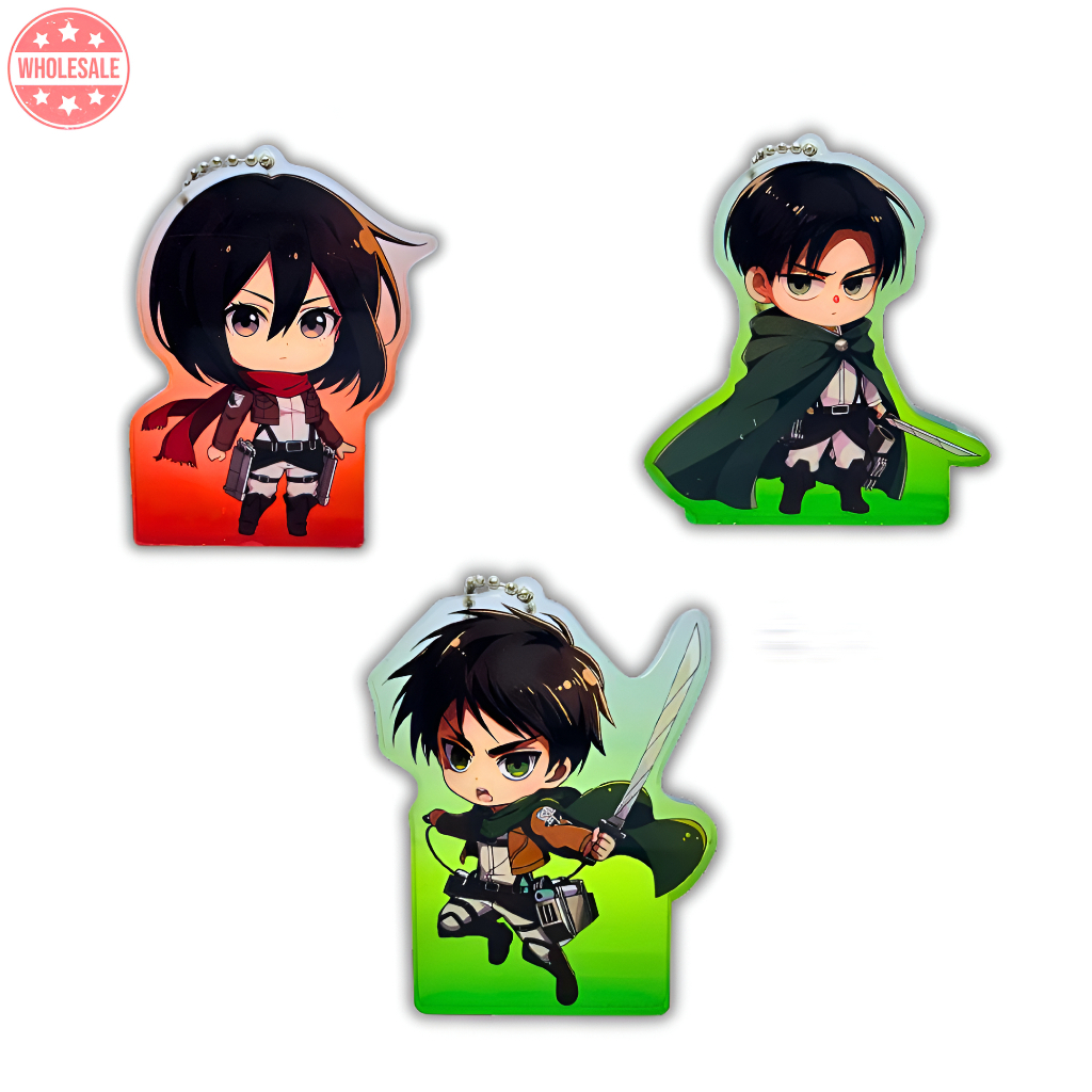 Attack on Titan Acrylic Keychain Mikasa Ackerman Eren Yeager Levi ...