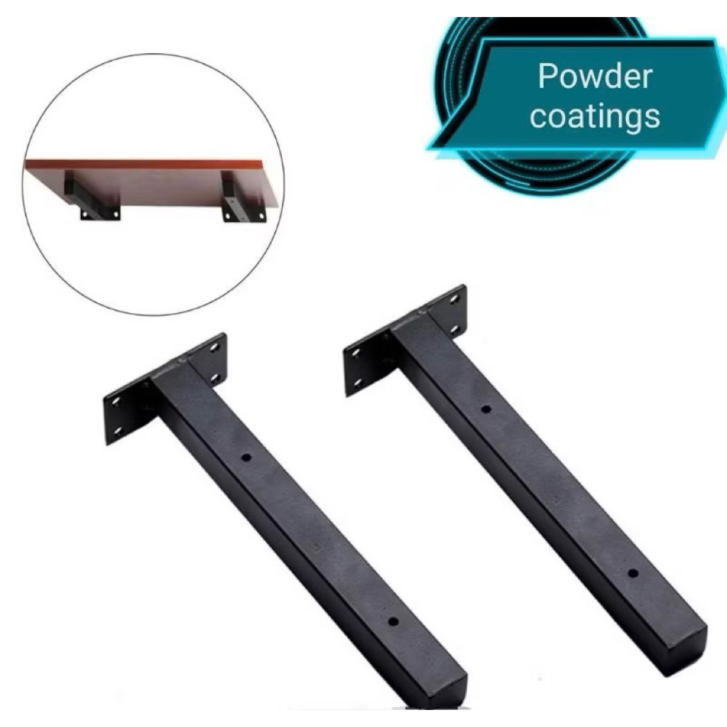 HEAVY DUTY Black Wall Shelf Shelving Brackets T Brackets Wall Mount ...
