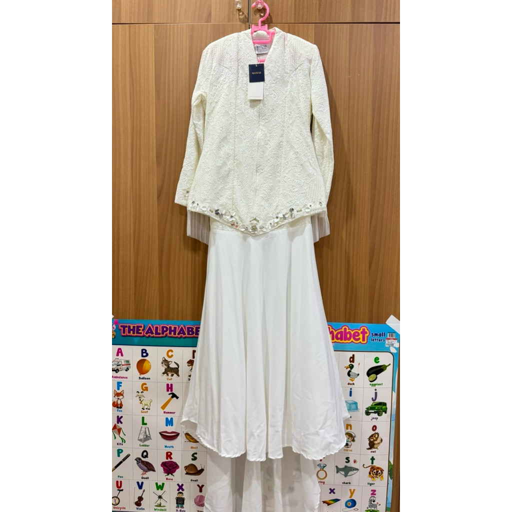 WANZAR baju kebaya baju nikah off white (size s) | Shopee Malaysia