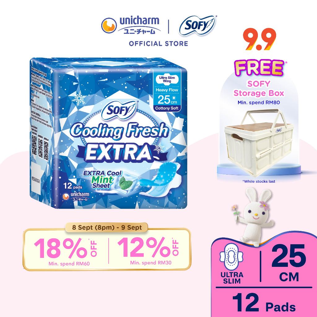 SOFY Cooling Fresh Extra Day Ultra Slim Wing Sanitary Pad 25cm 12pcs ...