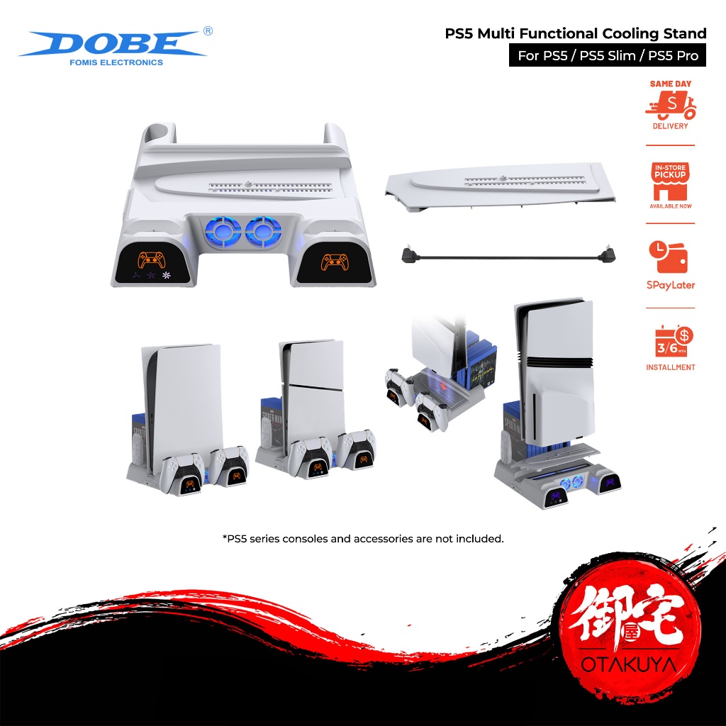 DOBE PS5 Pro/PS5 Slim/ PS5 Fat Digital Multi Functional Cooling Stand ...