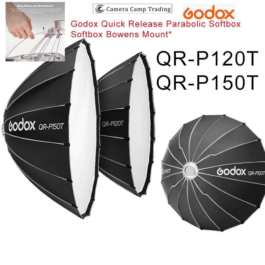 Godox QR-P120T QR-150T Quick Release Parabolic Softbox (Bowens Mount ...