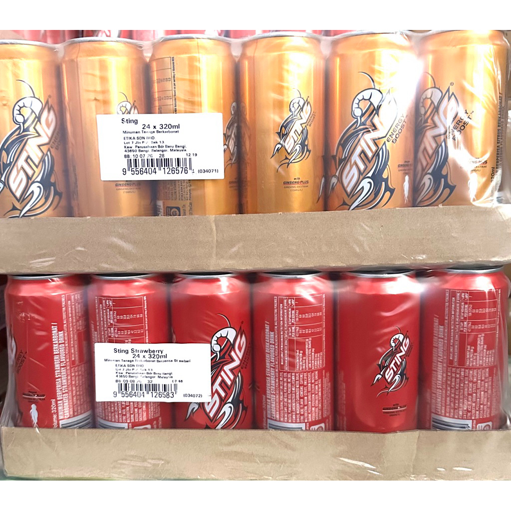 (Carton) Sting Can Energy Drink24x320ml Strawberry / Original | Shopee ...