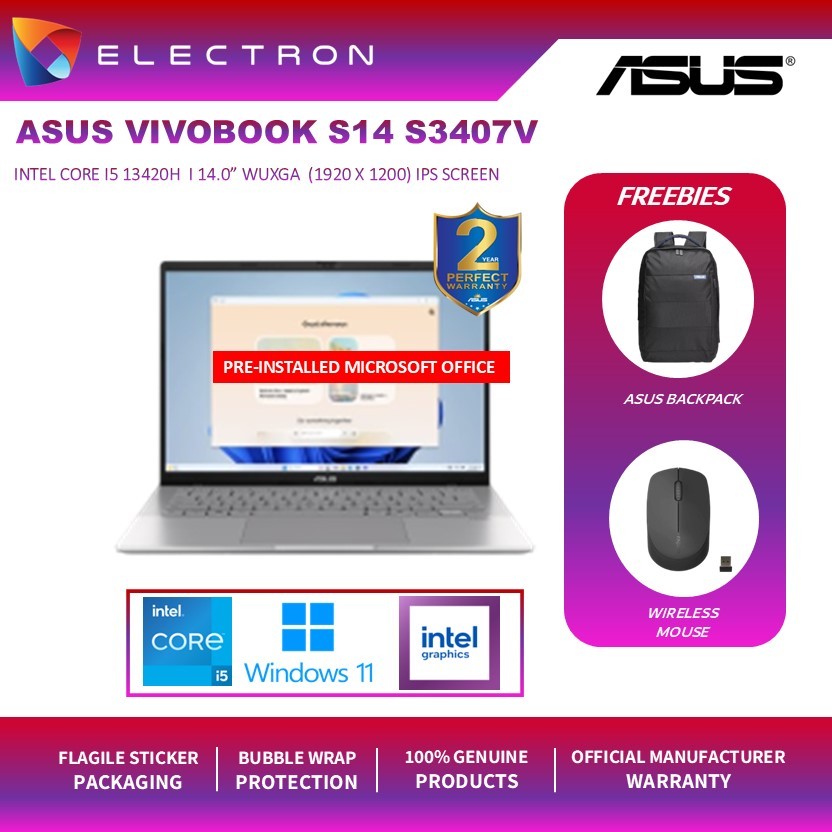 Asus Vivobook S14 S3407V-ALY066WS 14" WUXGA Cool Silver (I5-13420H,16GB ...