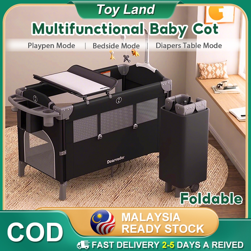 COD Multifunction Baby cot 2 Level Portable Large Size Baby Crib ...