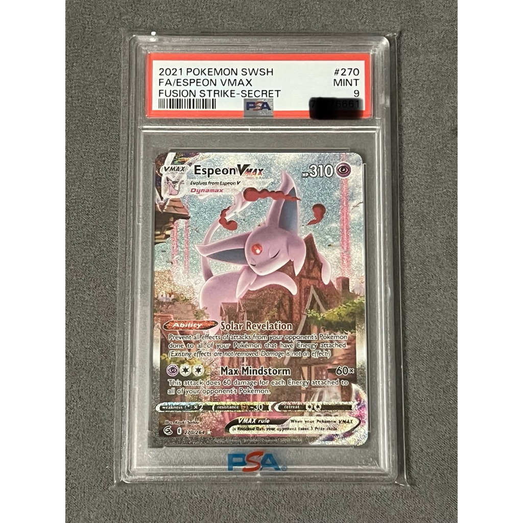 Pokemon TCG SS08 Fusion Strike - Espeon VMAX Alt Art 270/264 - PSA 9 ...