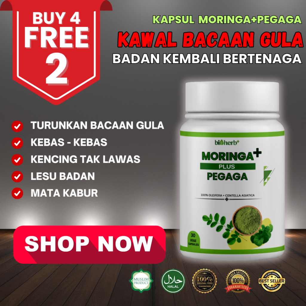 [Ready Stock] Moringa Pegaga Plus Original Capsules Daun Kelor Asli 100 ...