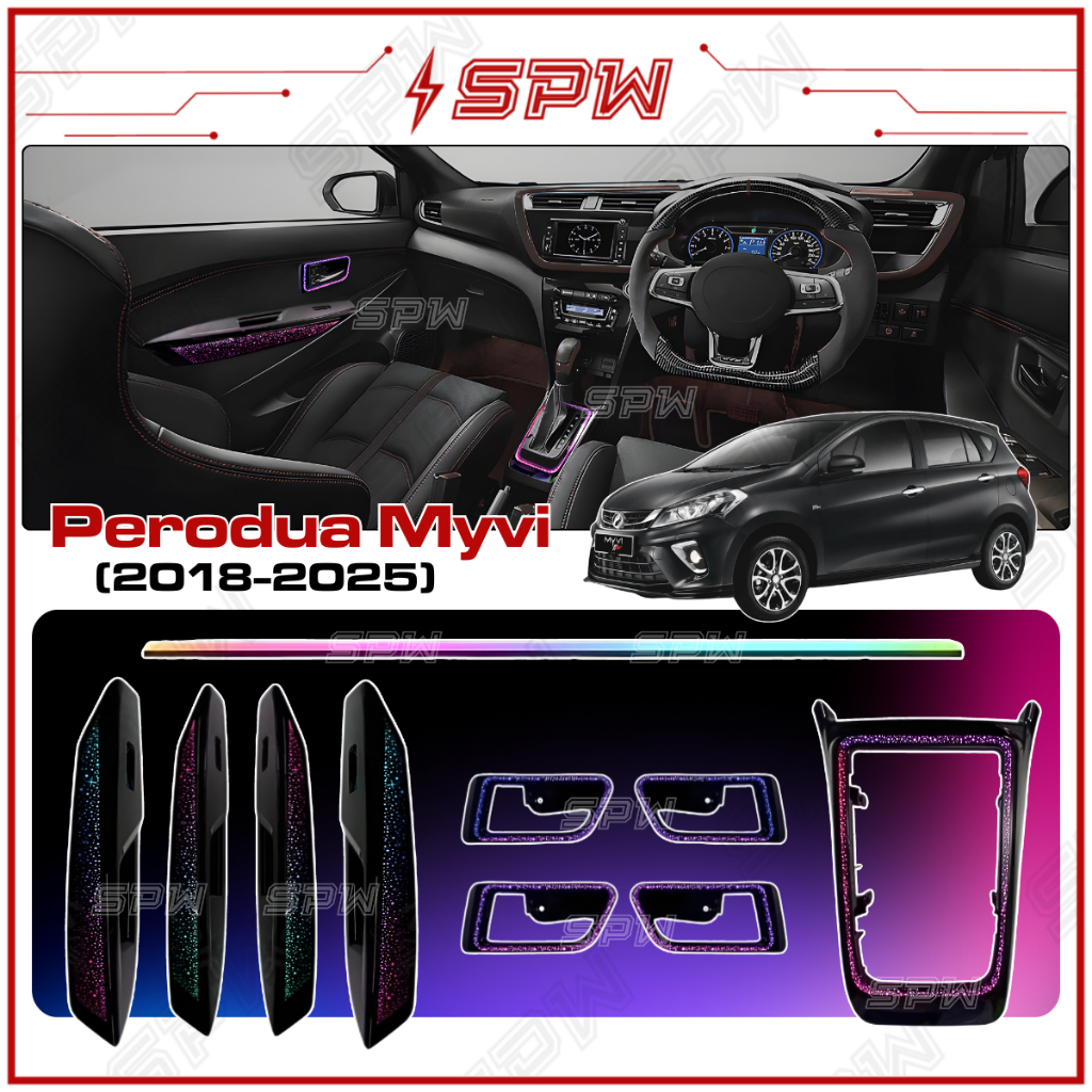 Perodua Myvi 2018-2026 OEM Plug & Play RGB Rainbow Ambient Light ...