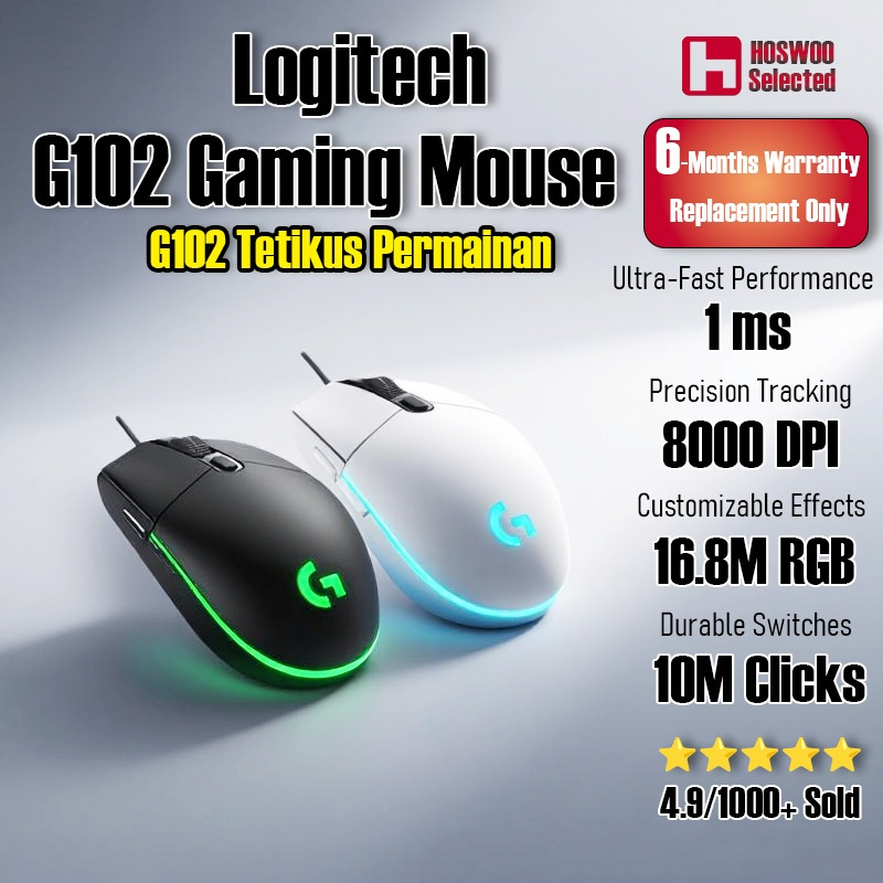 【Fast Shipping】Logitech G102 Gaming Mouse 2nd Gen | Wired RGB Esports ...