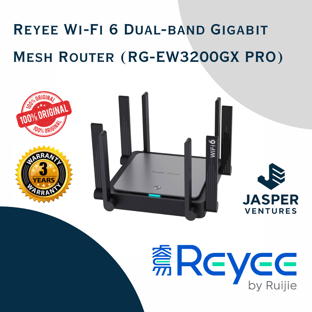 REYEE 3200Mbps WiFi 6 Dual Band Gigabit Wireless Mesh Wifi Router 8 ...
