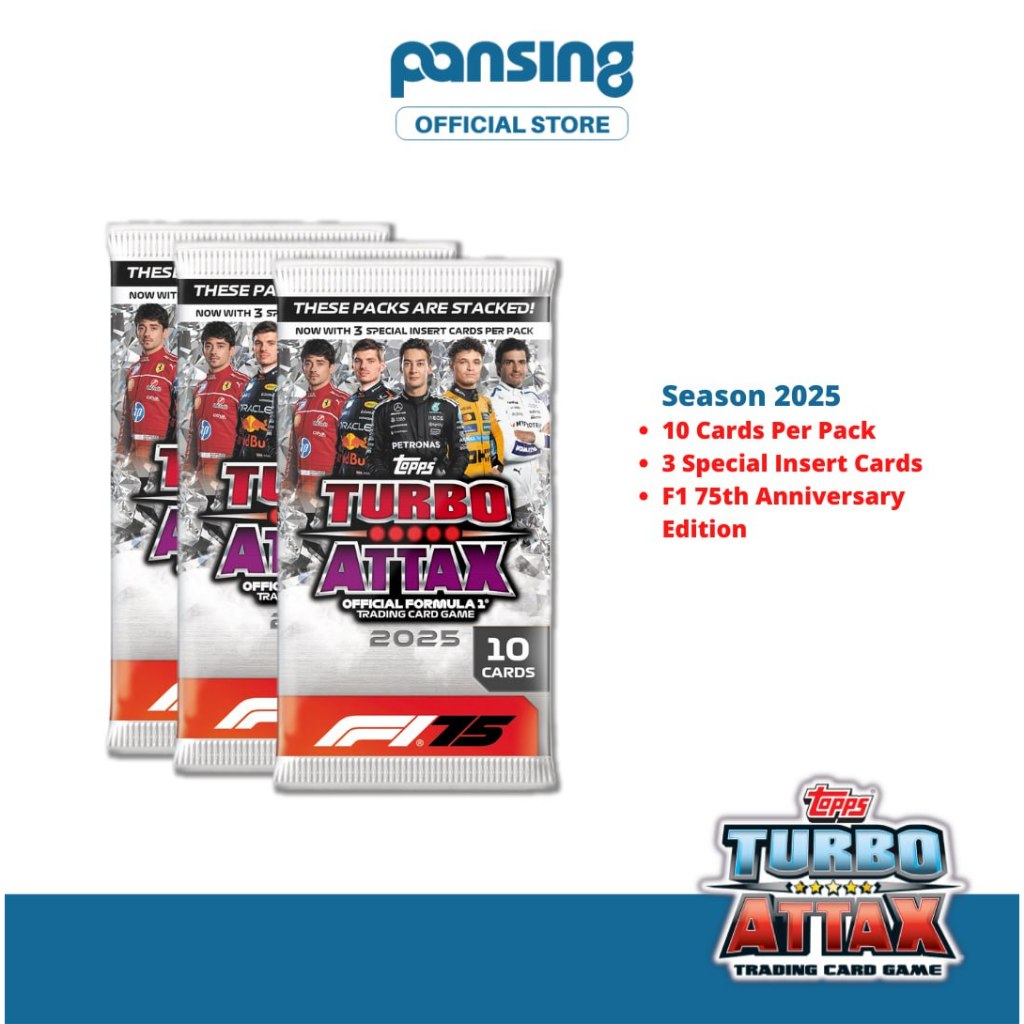 TOPPS Turbo Attax Formula 1 F1 Topps Trading Card 2025 Single Pack - 10 ...