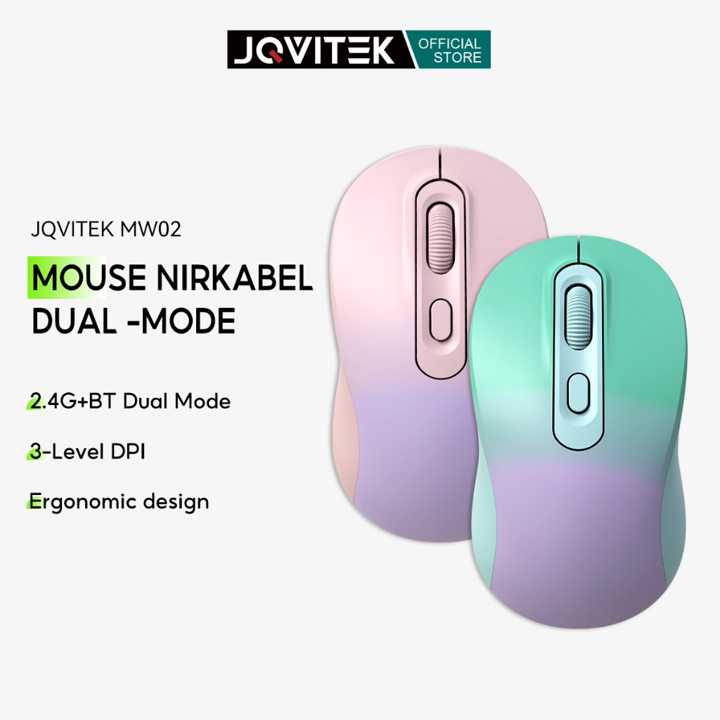 JQVITEK MW02 Bluetooth wireless mouse with silent click button (15x10x10 cm) | Shopee Malaysia