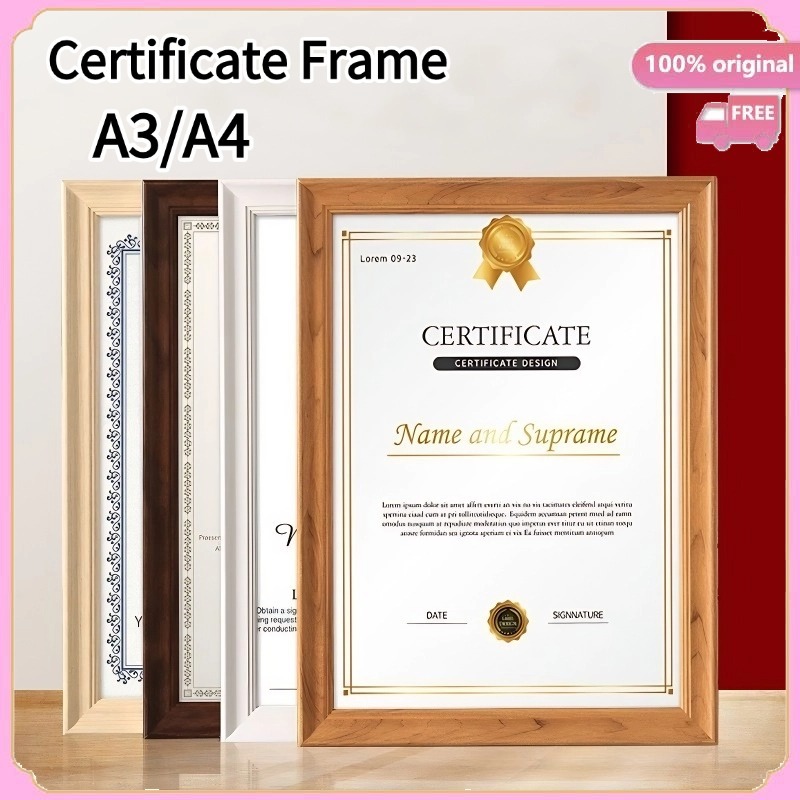 Wooden Photo Frame 4R 6R A4 A3 Graduation Certificate Photo Poster Wall ...