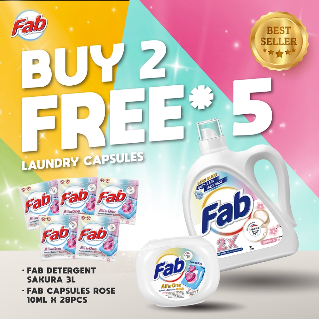 [Shopee Exclusive]Buy 2 Free 5 Fab Bundle Detergent 3L x1 Bottle ...
