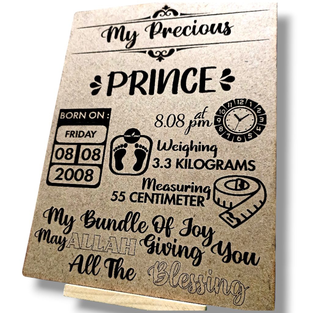Custom Baby Birth Board / custom papan kelahiran / custom baby welcome ...