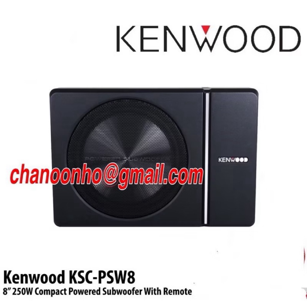 KENWOOD KSC-PSW8 8” 250 WATT MAX POWERED ACTIVE CAR UNDERSEAT SUBWOOFER ...