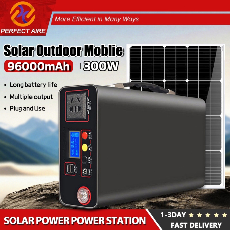 96000mAh Portable Power Station 300W AC 220V Output Emergency Backup ...