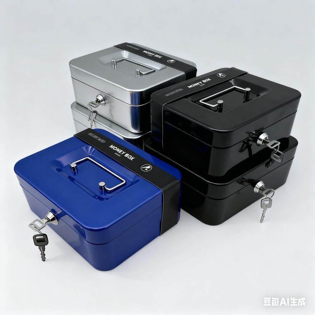 Double layer Metal Petty Cash Box Safety Box Safe Box Tray Safe Money ...