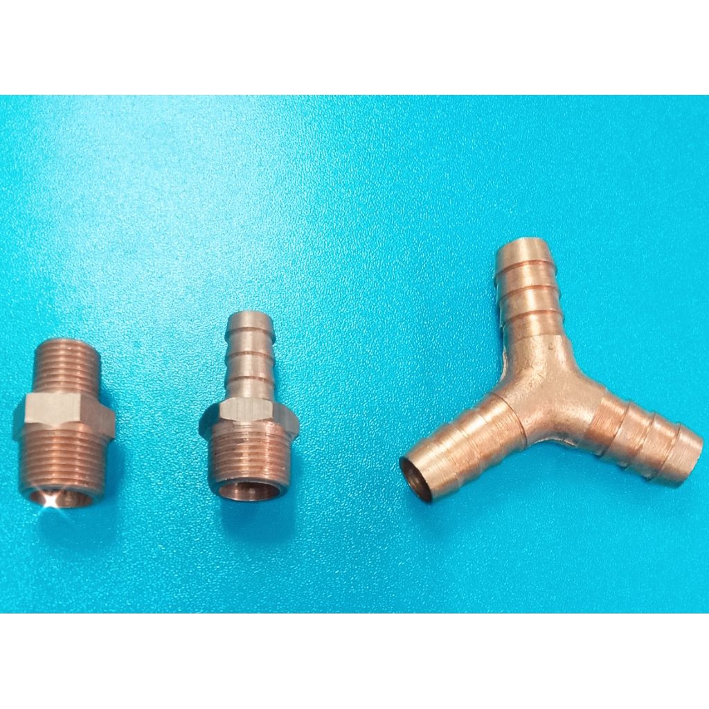 Brass Pipe Fittings- Reducer Nipple Thread Fitting M x M, Hose Barb ...