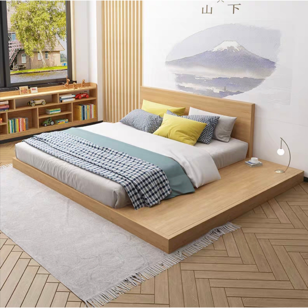 Tatami Bed Back Bed Hotel Platform Low Bed Japanese Style Queen King ...