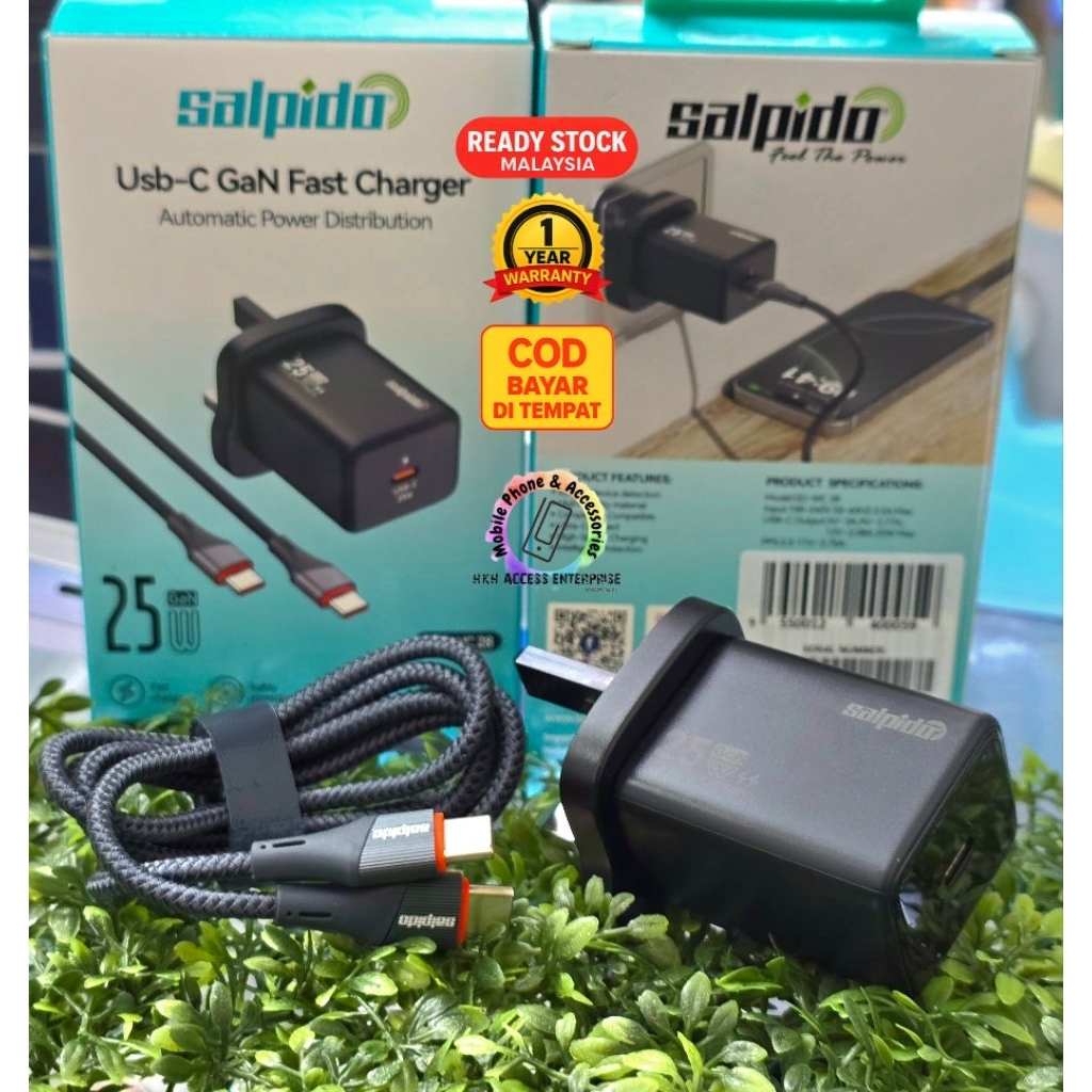 Salpido USB-C GaN Fast Charger GD-WC28 | 25W PD PPS Ultra-Compact Wall ...