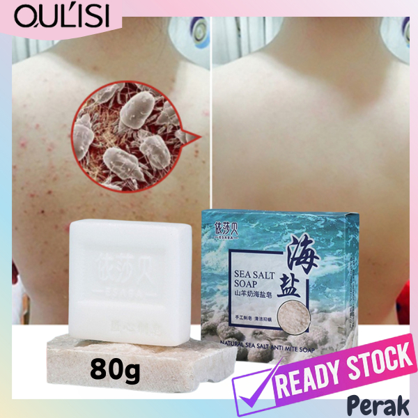 OULISI x 80gram Goat's Milk Natural Sea Salt Soap Soothing Body Back ...