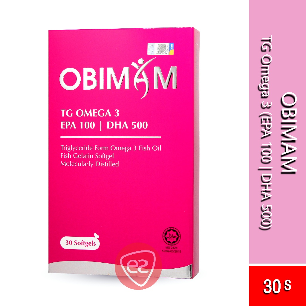 Obimam TG Omega 3 (EPA 100 | DHA 500) Fish Gelatin Softgel 30s | Shopee ...