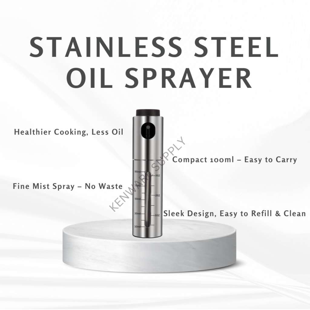 Oil Sprayer Bottle Stainless Steel 100ml for Cooking Glass Spray Bottle ...