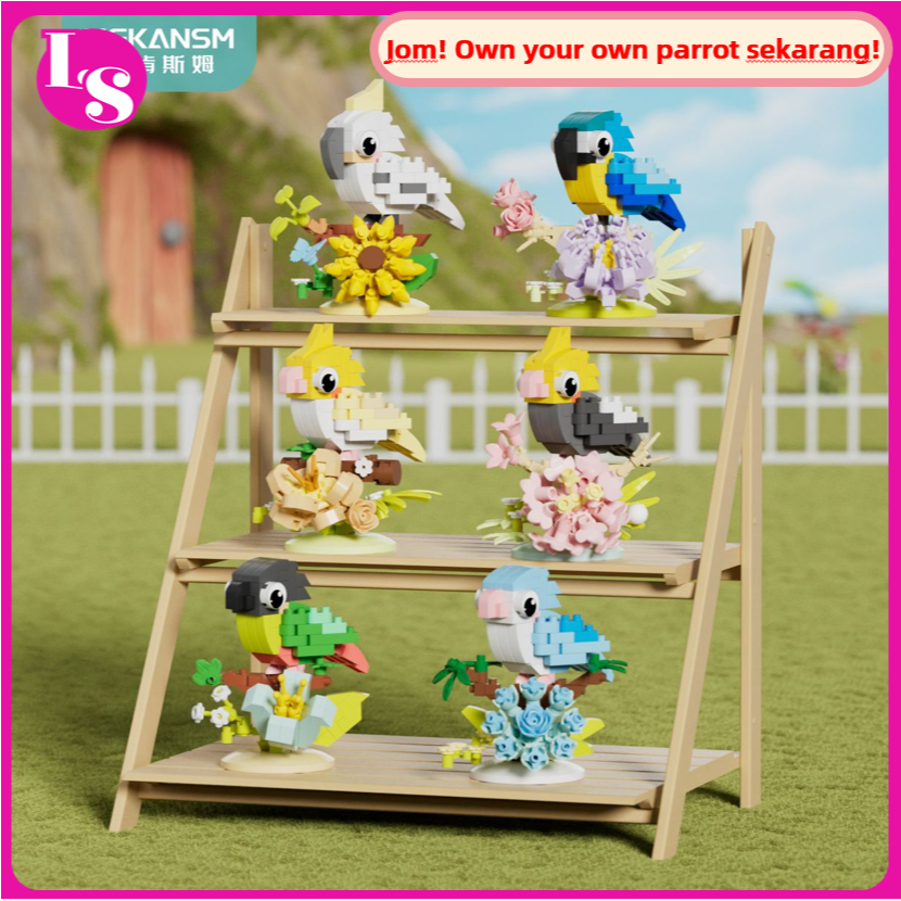 6 New Parrot Building Blocks Burung Kakatua| Burung Macaw Biru ...