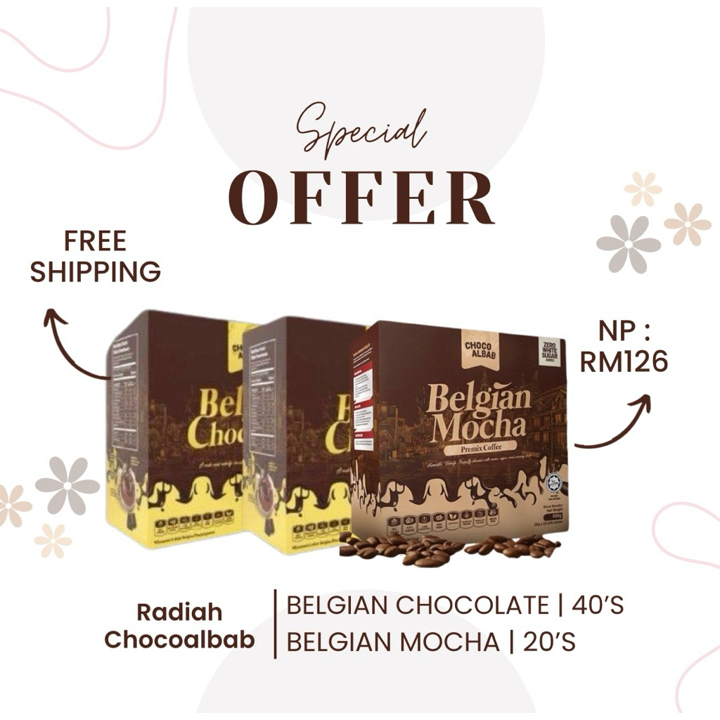 TRIO BELGIAN CHOCO MOCHA DRINK | 60 SACHET | FREE CUTIE CHOCOTUB ...
