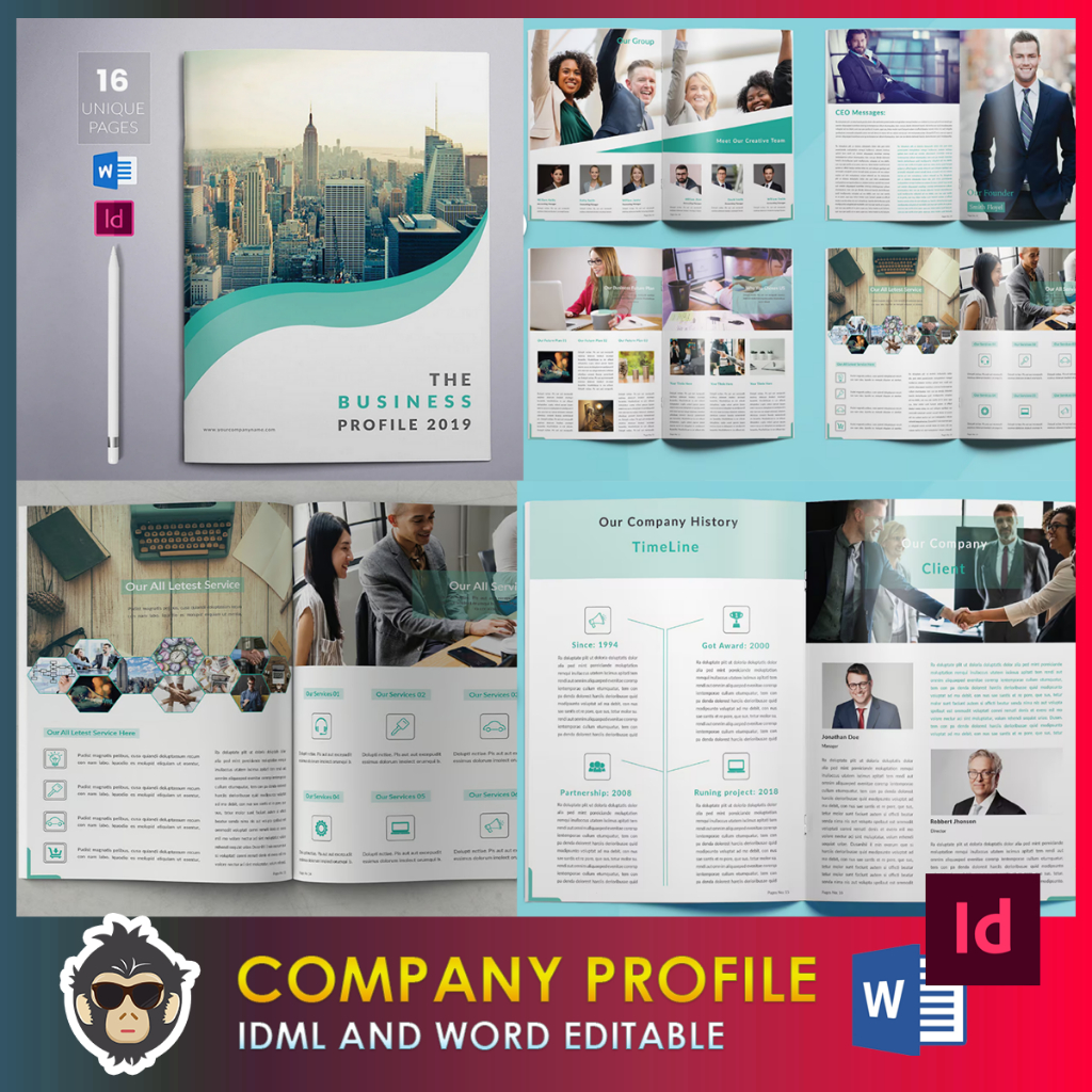 Company Profile Template Microsoft Word Editable New Design | Shopee ...
