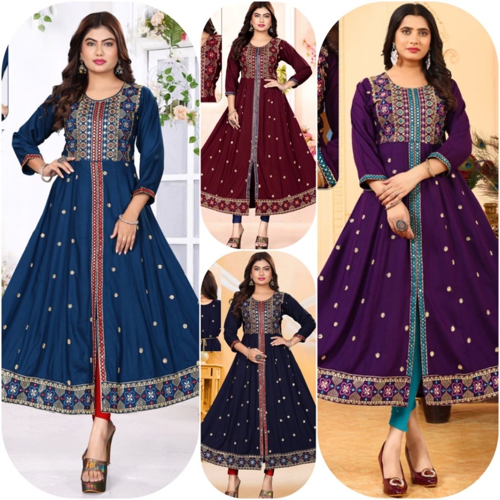 🔥M - 6XL🔥 COTTON LONG GOWN KURTI ( KURTI ONLY) | Shopee Malaysia